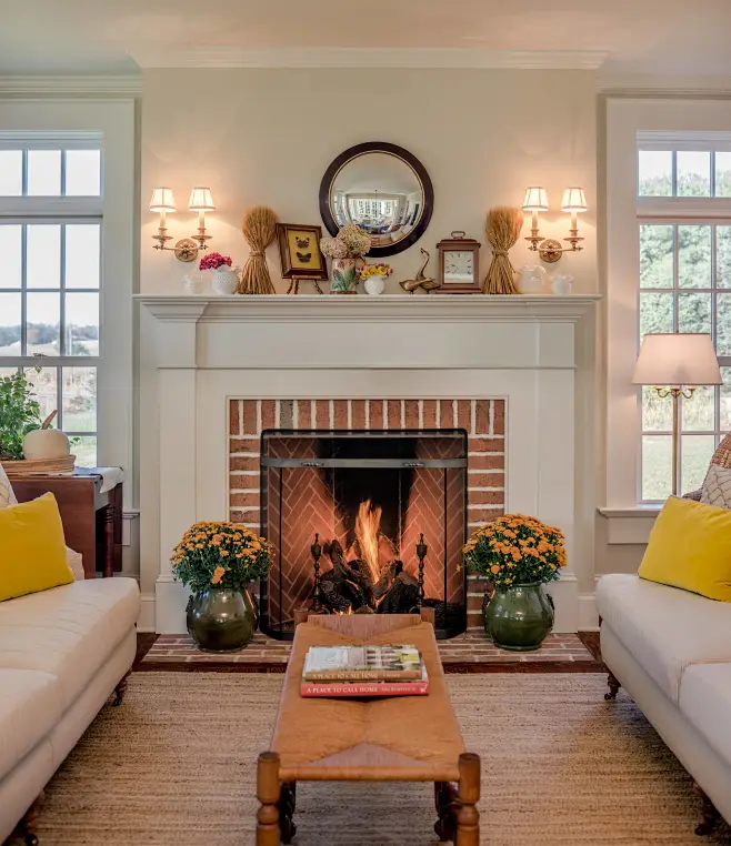 Living room - cottage living room idea in Philadelphia-花瓣网