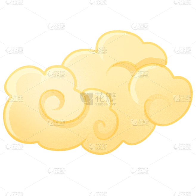 手绘-卡通人物元素贴纸云