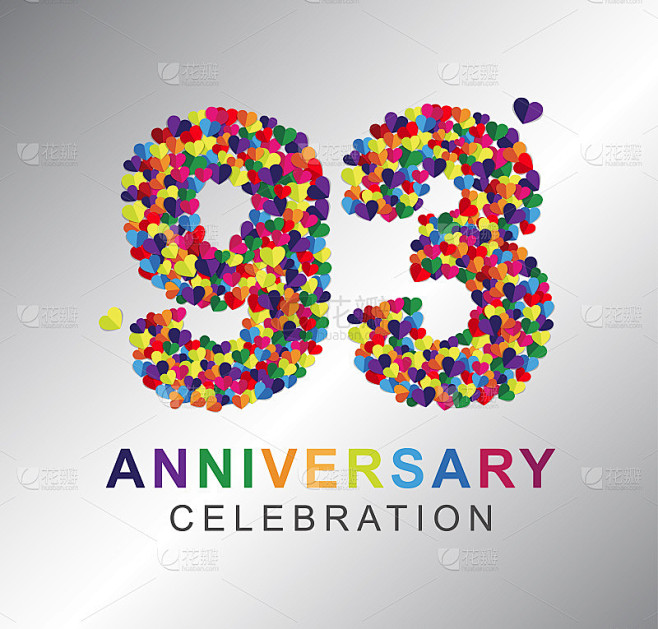 93周年纪念标志与迷你心。