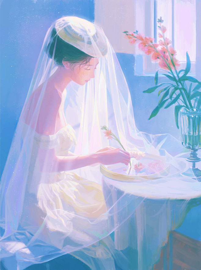 白纱_逍逍风FZSE的风世界__插画师作品_涂鸦王国gracg.com-花瓣网