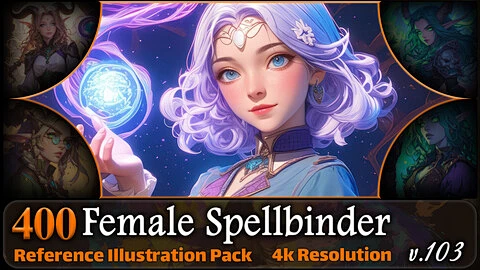 400 Female Spellbinder Reference Pack | 4K | v.103-花瓣网