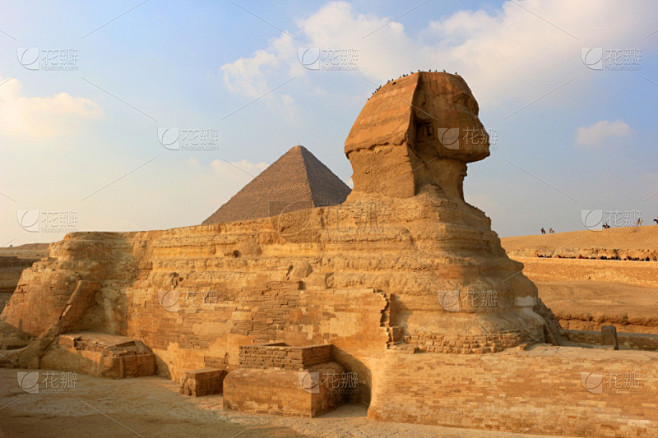 狮身人面像,吉萨,埃及,吉布兰金字塔,世界遗产,khafre,金字塔,狮子,水平画幅,古老的