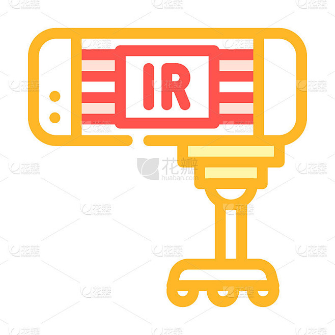 红外波设备颜色图标矢量插图