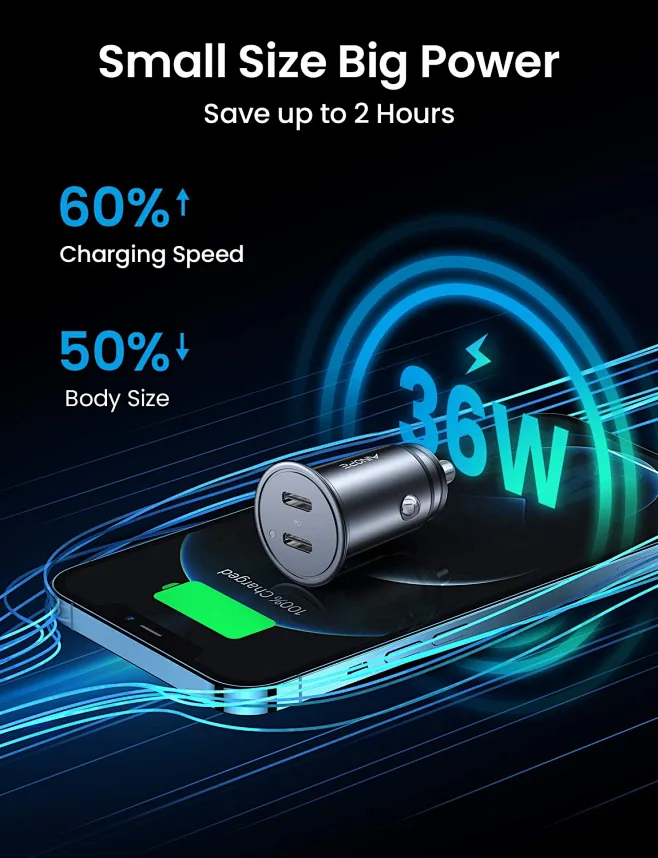 Amazon.com: USB C Car Charger, Mini 36W Metal PD 3.0 Fast Car Charger AINOPE Type C Car Charger ...