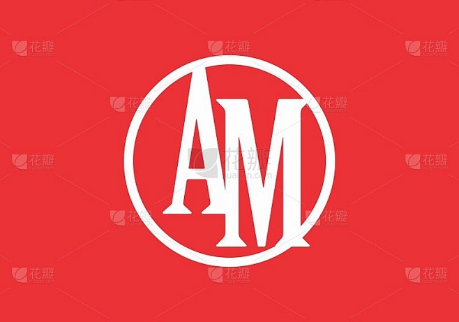 独特的形状AM首字母设计