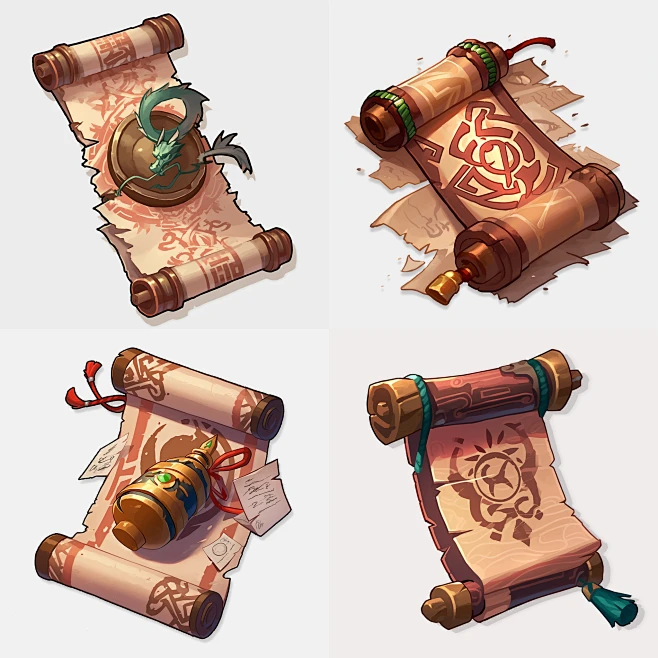 lli_i_game_icon_2d_game_art_Scroll_Trade_orders_Chinese_style_n ...