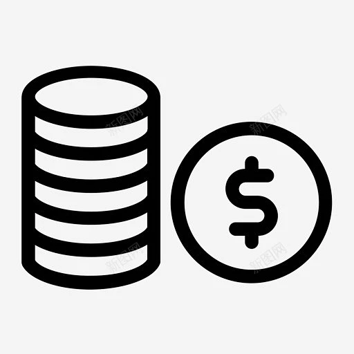 硬币零钱财富图标 icon 标识 标志 UI图标 设计图片 免费下载 页面网页 平面电商 创意素材-花瓣网