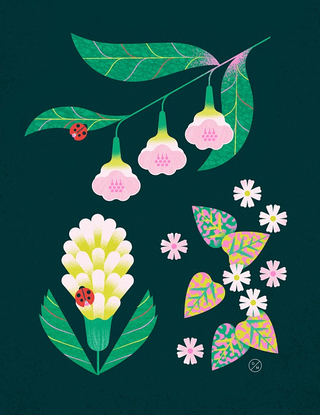 flower Flowers geometry graphic ILLUSTRATION spring-花瓣网