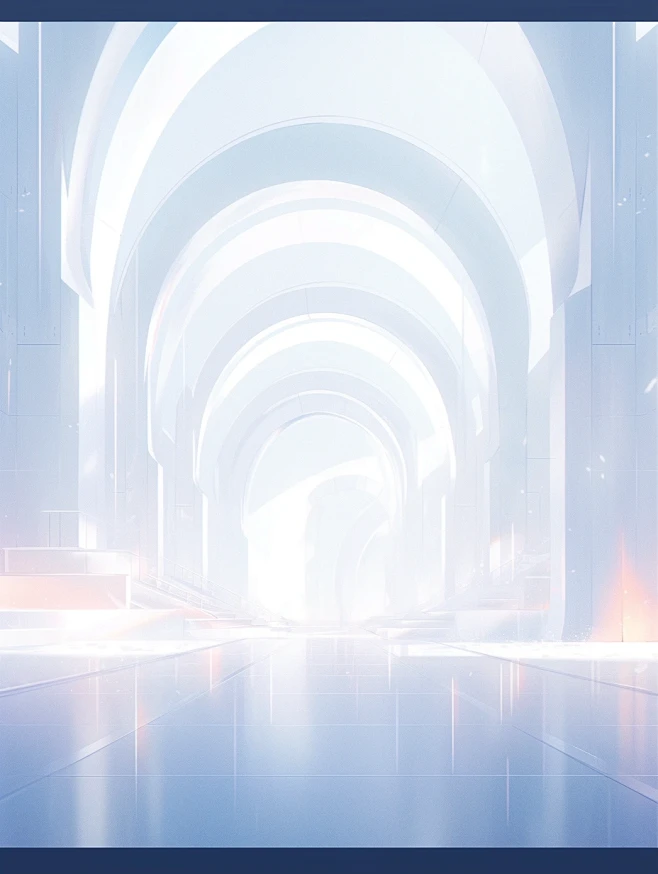 The exterior of a whole abstract hall, true white, futurism, modernist ...