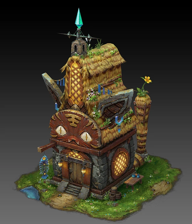 Cat house_A 3D hand-painted model, LD. jing : A 3D hand-painted model-花瓣网