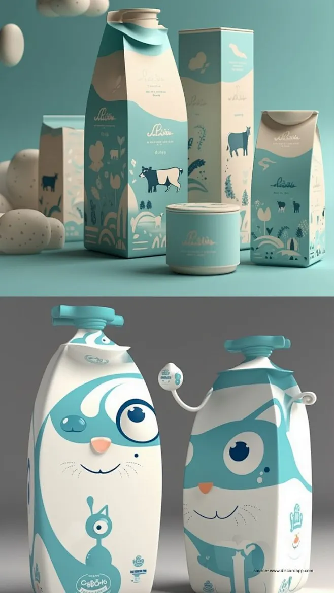 Custom milk packaging design AI-花瓣网