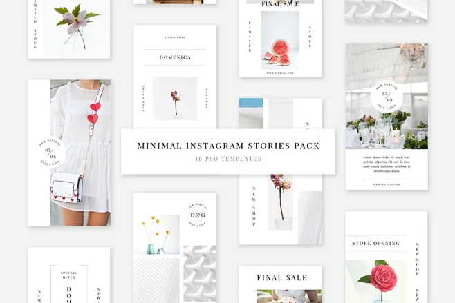 Light Instagram Bundle : The product includes 75 templates designed ...