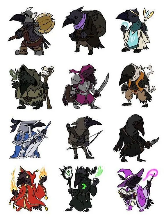 [OC] [Art] Kenku in all 12 5e classes. : DnD-花瓣网