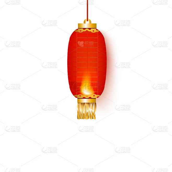 Oval red Chinese paper lantern or lamp for decorat素材-花瓣网