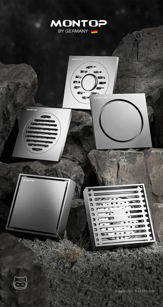 Montop梦拓枪灰全铜地漏防臭卫生间防溢水洗衣机隐形下水道防返臭-tmall.com天猫-花瓣网