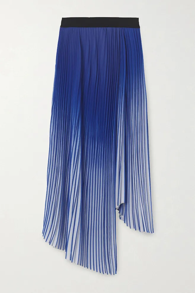 蓝色 Piza 不对称褶裥双绉中长半身裙 | By Malene Birger | NET-A-PORTER : By Malene ...