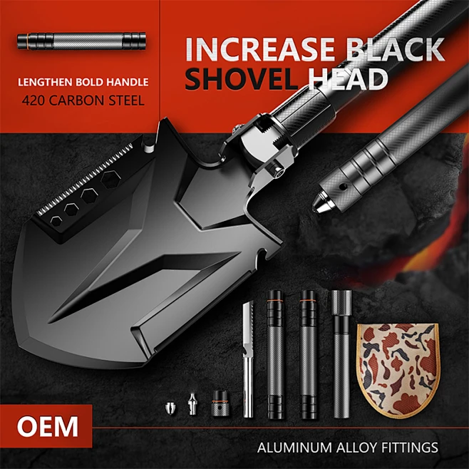 US $9.67 25% OFF|Multi functional Engineering Shovel Set Wild Survival ...