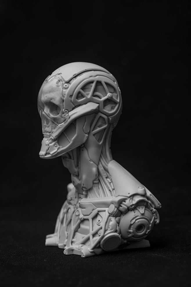 【现货】骷髅机甲胸像 机械骷髅 gk白模 （非死亡搁浅）-淘宝网