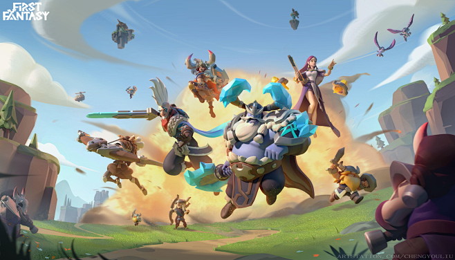 IGG FF Project (2018~2021)美宣, Chengyou Liu : 这是我在FF做的部分的宣传图.模型英雄是用的项目中的 ...