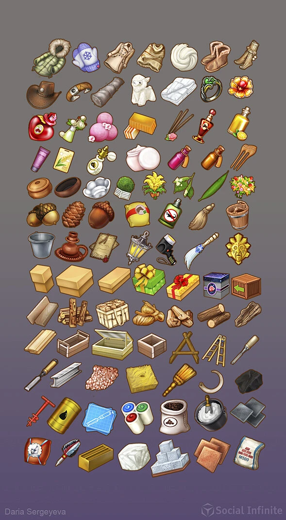 Food game icons, Daria Sergeyeva : Game icons for social games "Farm ...