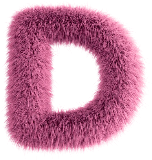 Pink 3D Fluffy Letter D-花瓣网