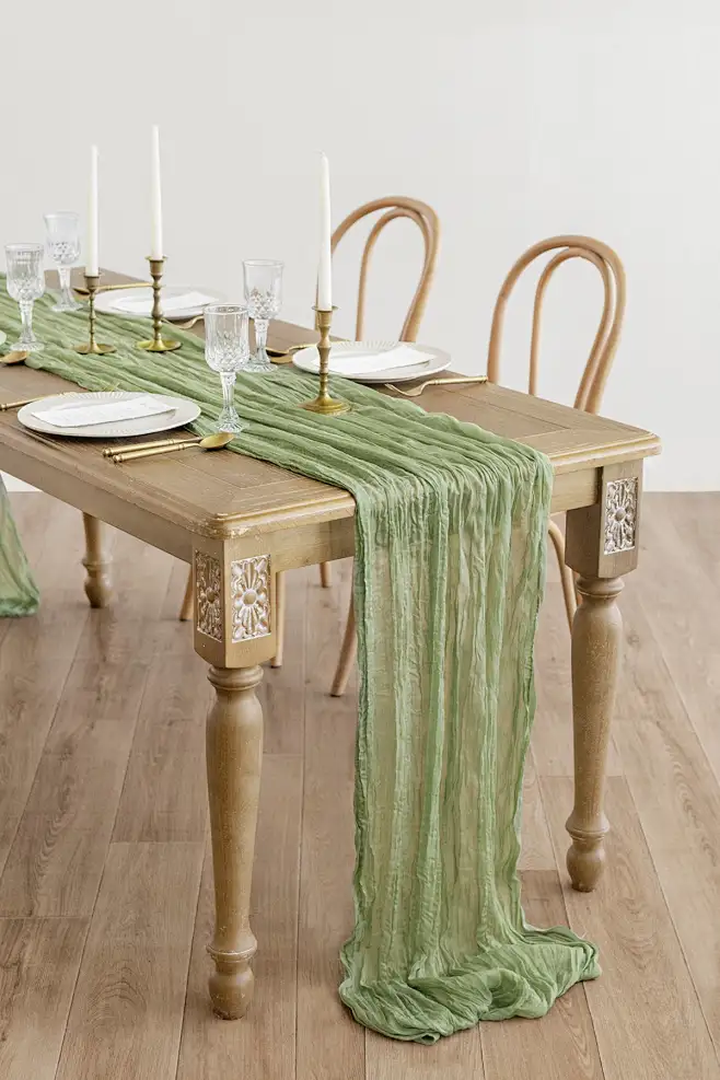 Wedding Linens | Rustic Gauze Cheesecloth Table Runner 30"w x 10ft/12ft ...