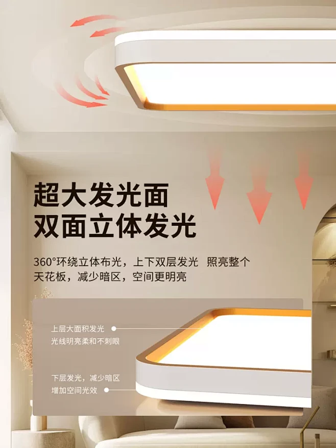 全光谱LED吸顶灯客厅主灯卧室书房现代简约灯具2024新款全屋套餐-tmall.com天猫-花瓣网