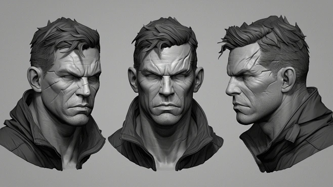 +450 Male Head Sculpt References(4k)-花瓣网