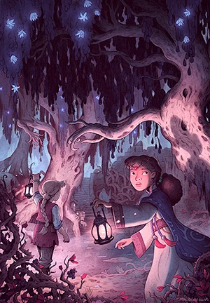 Cover illustration for The Secret of Dreadwillow Carse by Brian Farrey ...