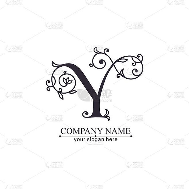 Premium Vector Y标志。Monnogram,刻字。精英公司的个人标志或标志。