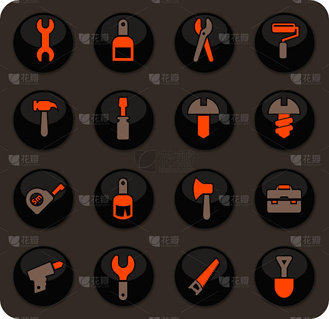 Work tools icons set