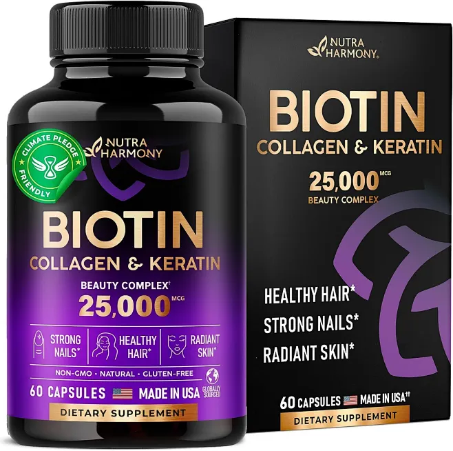 This contains: Biotin with Hyaluronic Acid & Collagen Supplement — The ...