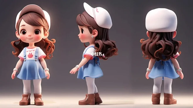 卡通IP形象设计I三视图三维 midjourney②