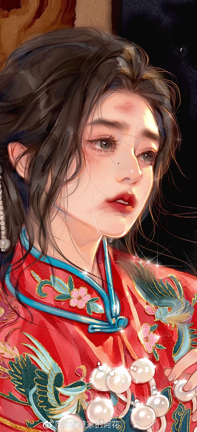 你隔壁家的阿花 古风美人 大红嫁衣裳 凄美 破碎感