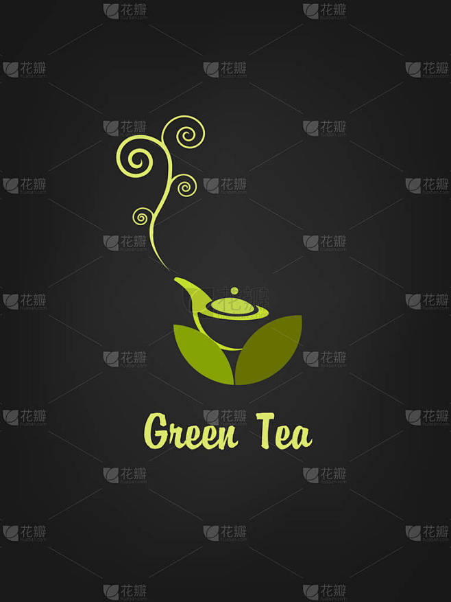Tea logo on a black background