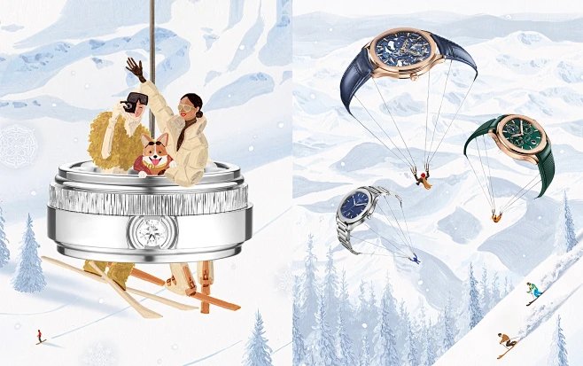 PIAGET 携手日本旅法插画家 Yukiko Noritake 发表 2023 佳节氛围形象视觉，细腻画作描绘佳节氛围感 ...