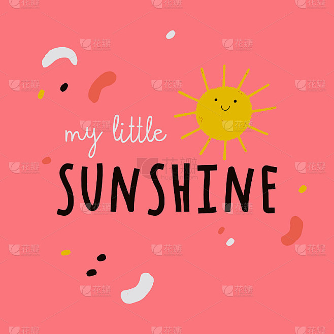 My Little Sunshine - cute vector illustration with