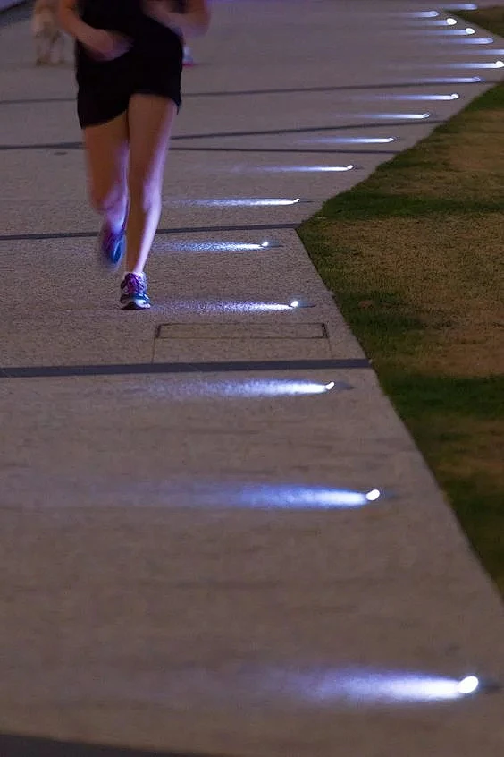 Pathways at Mends Street Promenade in South Perth. Low profile colour ...