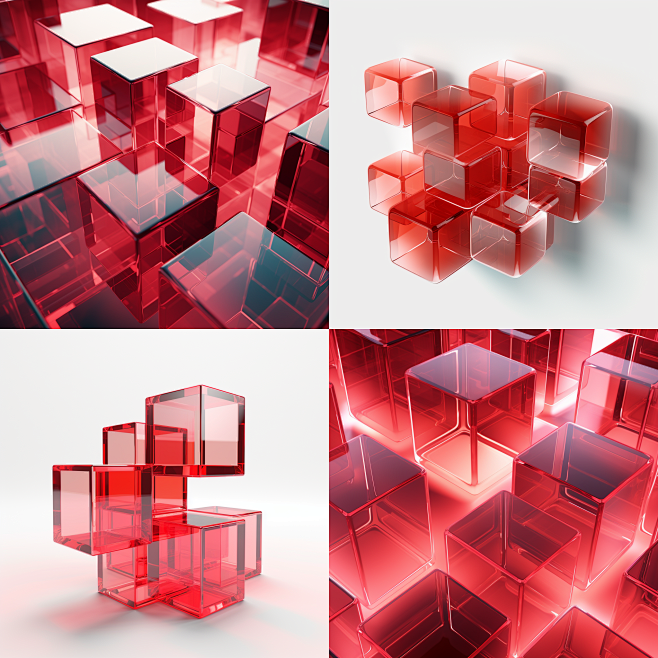 monice_001_Transparent_glass_3D_effect_red_clean_background_geo ...