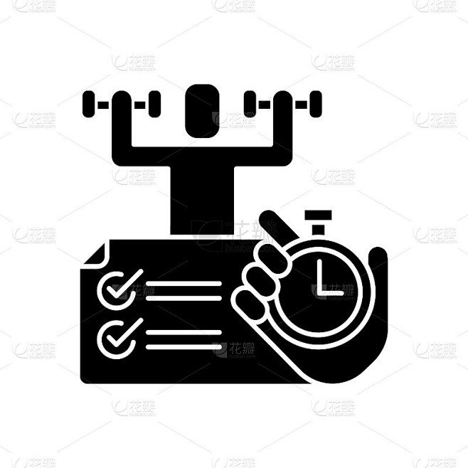 体能测试黑色象形图标