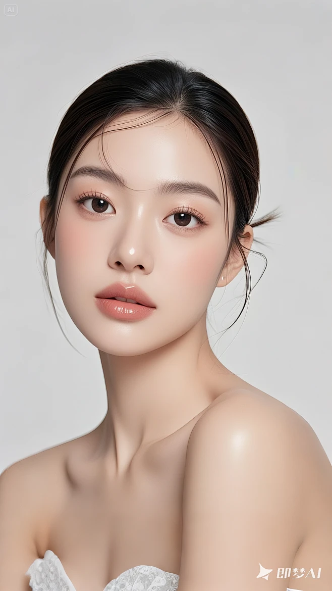 jimeng-2025-06-20-627-高级医美模特，32k，超写实，超高清，超精致，大师作品，正面或者侧面，画面细节丰富，皮肤透着高光 ...