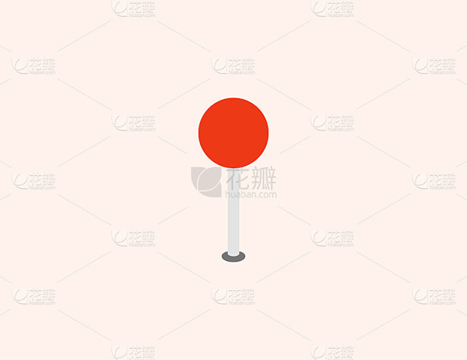 Round Pushpin vector icon. Isolated Red Round Map