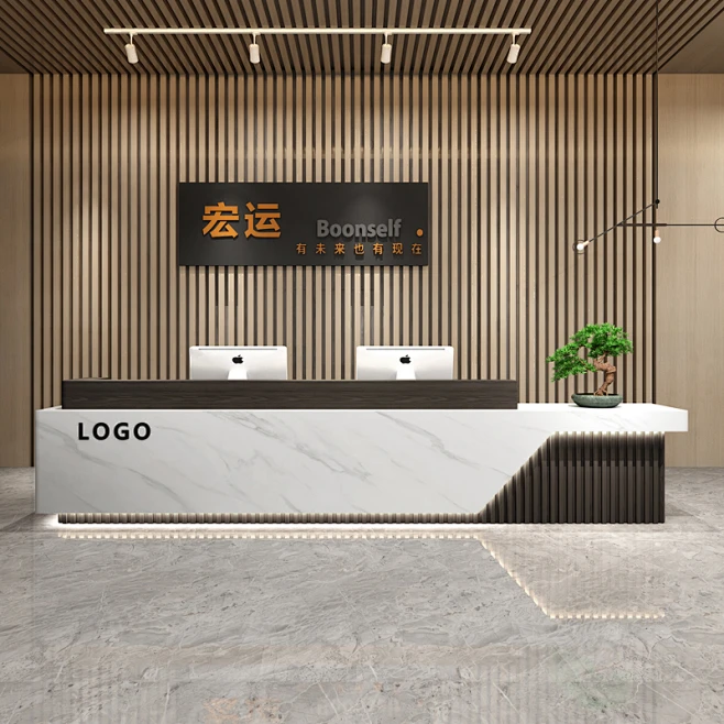 简约现代公司会所酒店柜台大气办公前台桌接待台吧台美容院收银台-淘宝网-花瓣网