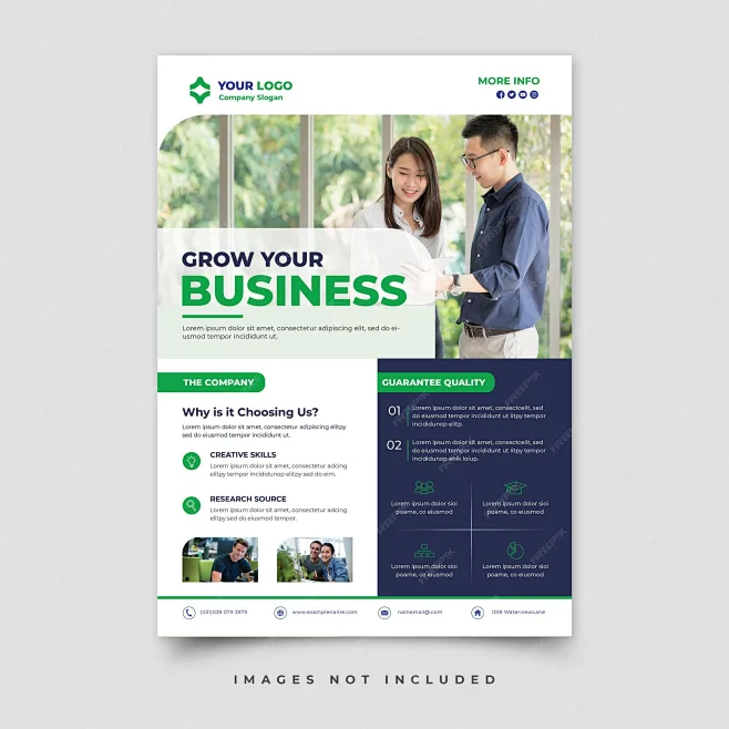 PSD business flyer template-花瓣网