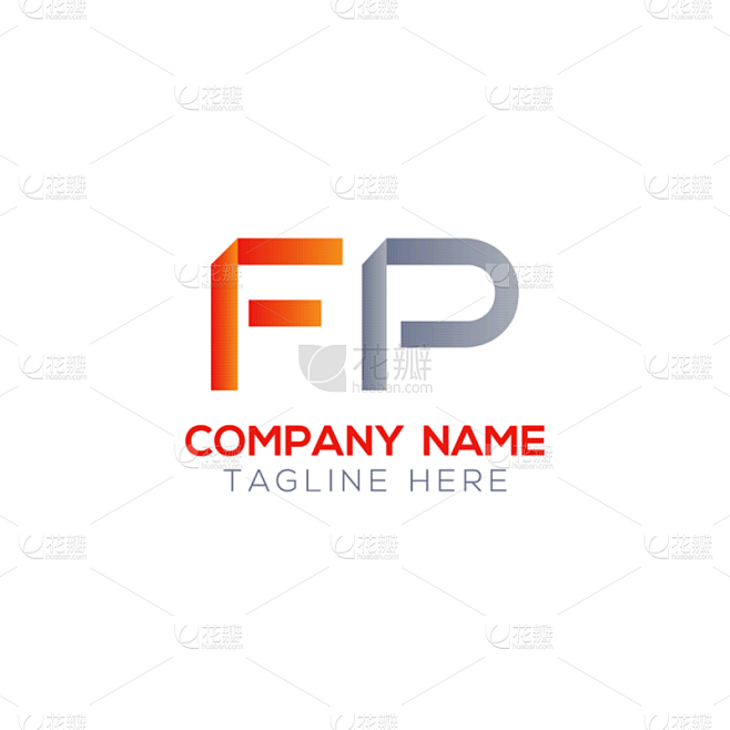 initial letter fp logo design template creative