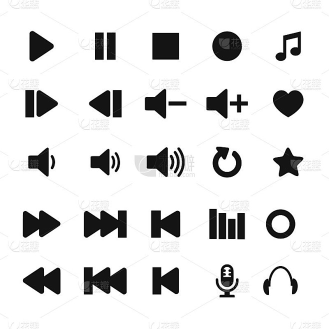 玩家图标设置矢量插图