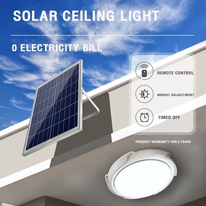 Solar ceiling light remote control indoor Solar Lights ceiling ...