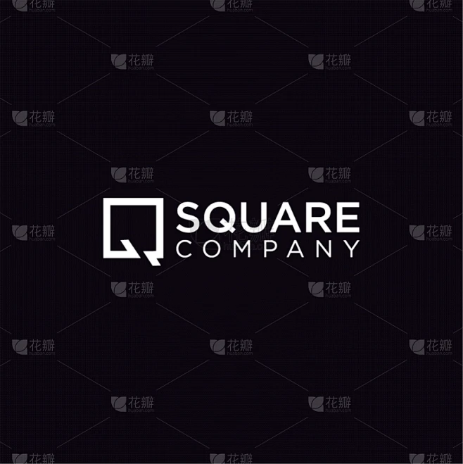 modern letter q square logo design with black back素材-花瓣网