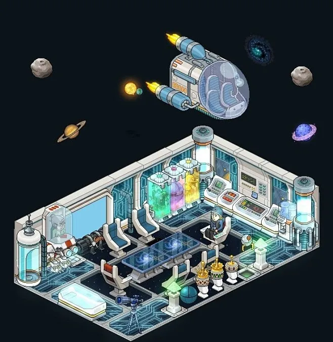 Space Ship, Habbo-花瓣网