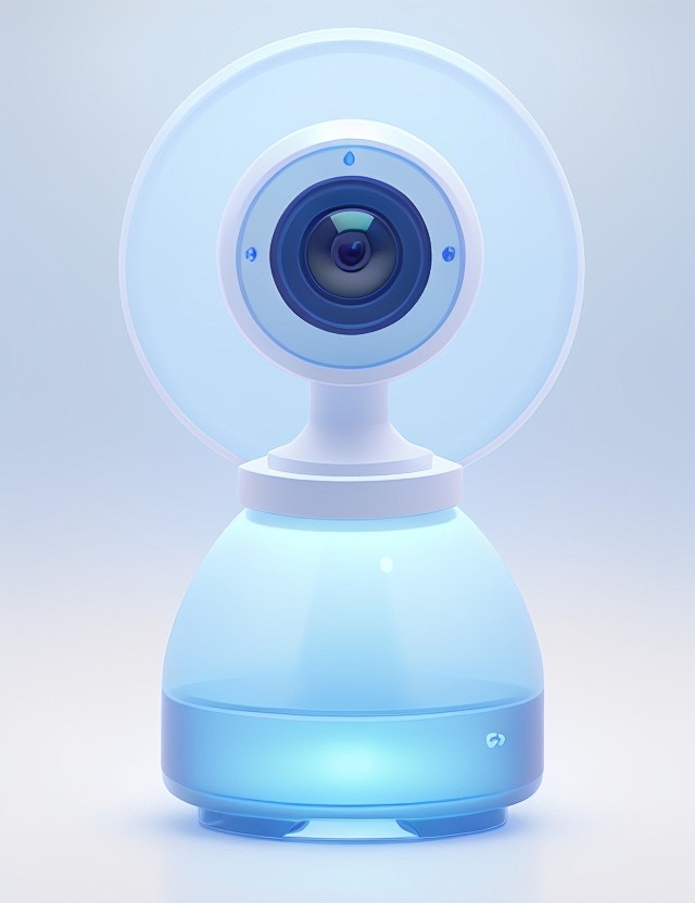 3D_Animation_Style_Cute_camera_Ul_icon_blue_Frosted_glass_whit_1